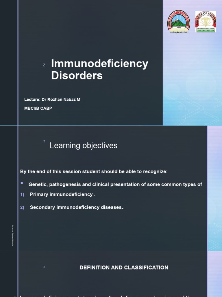 IMMUNODEFICIENCY | PDF | Immunodeficiency | Immune System