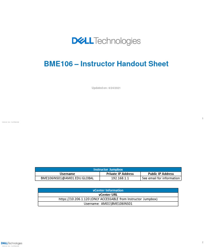 BME106 Instructor Handout | PDF