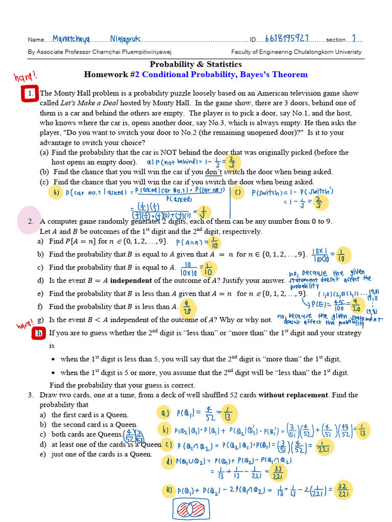 ProbStat hw2 65a8e881da7a5 | PDF | Scientific Theories | Statistics