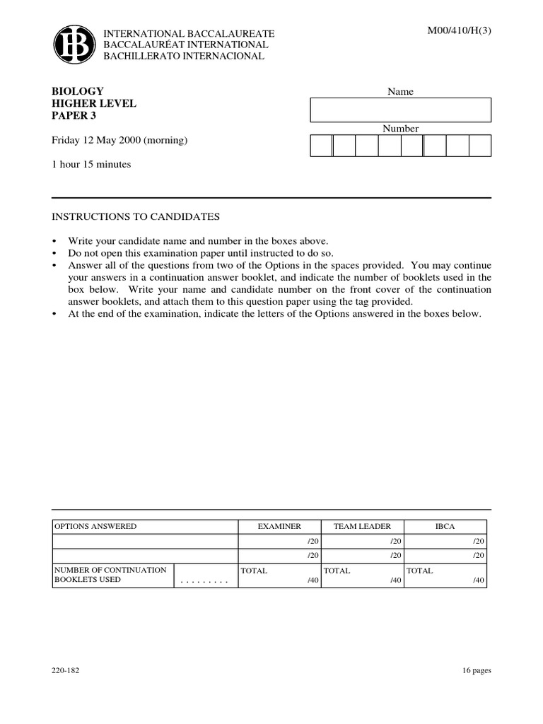 Biology_paper_3_HL | PDF | Mutation | Insects