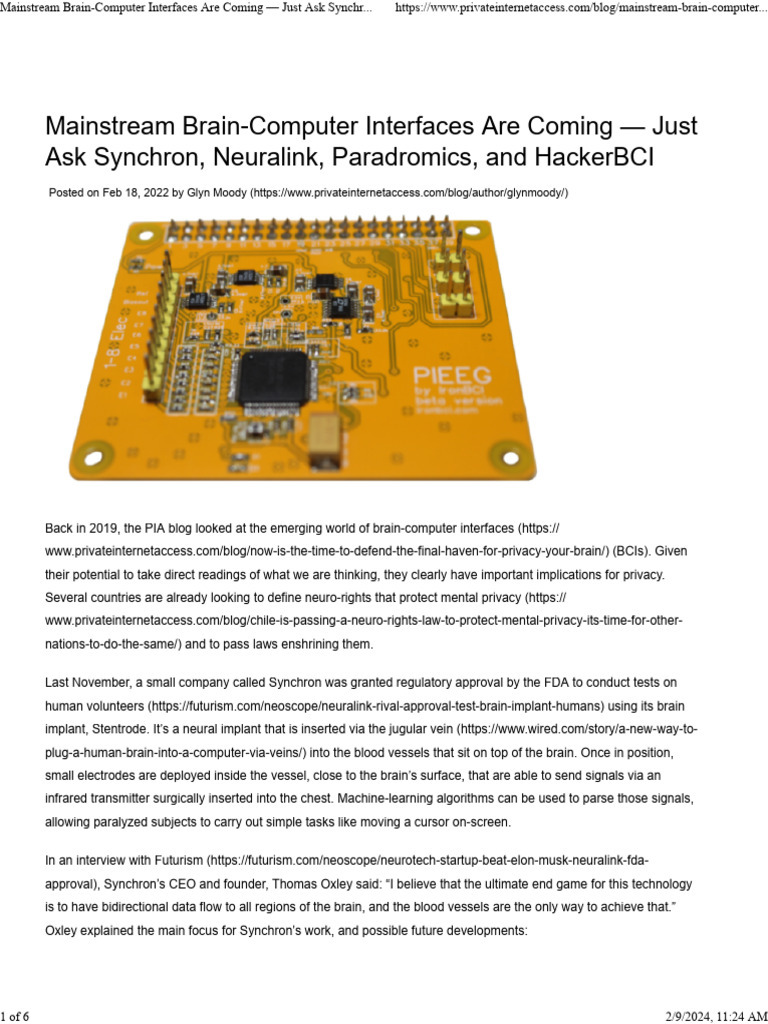 Brain-Computer Interfaces: Privacy Concerns | PDF | Computing