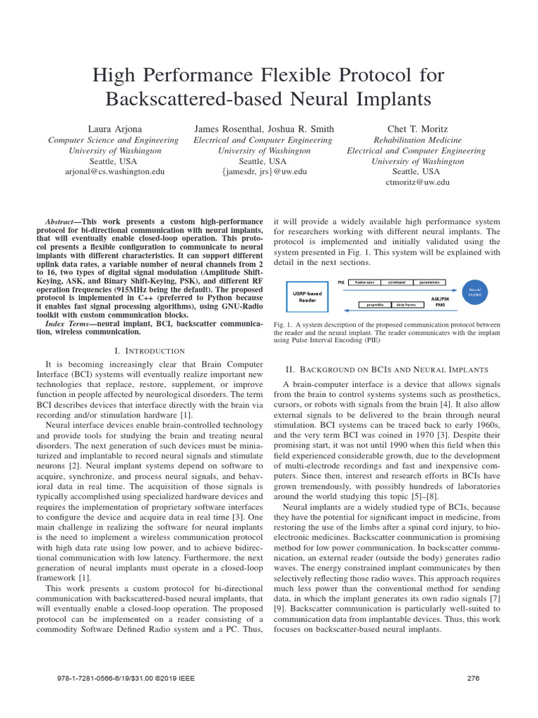 High Performance Flexible Protocol for Backscattered-Based Neural ImplantsHigh Performance ...