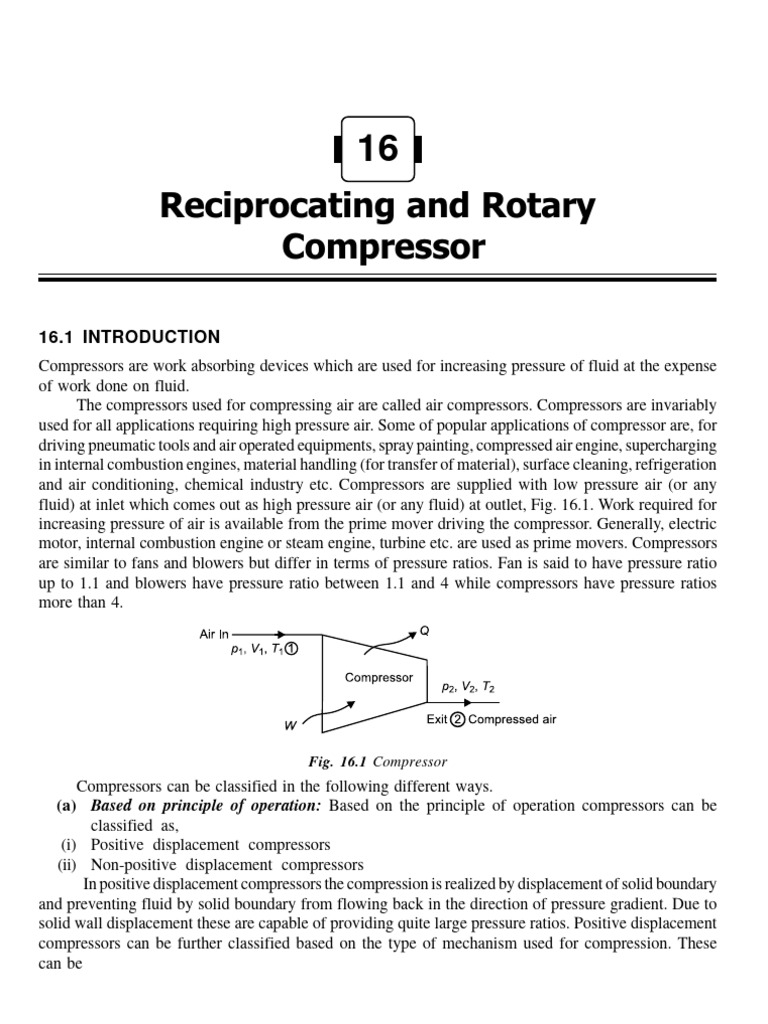 Reciprocating & Rotary Compressor | PDF | Engines | Pump