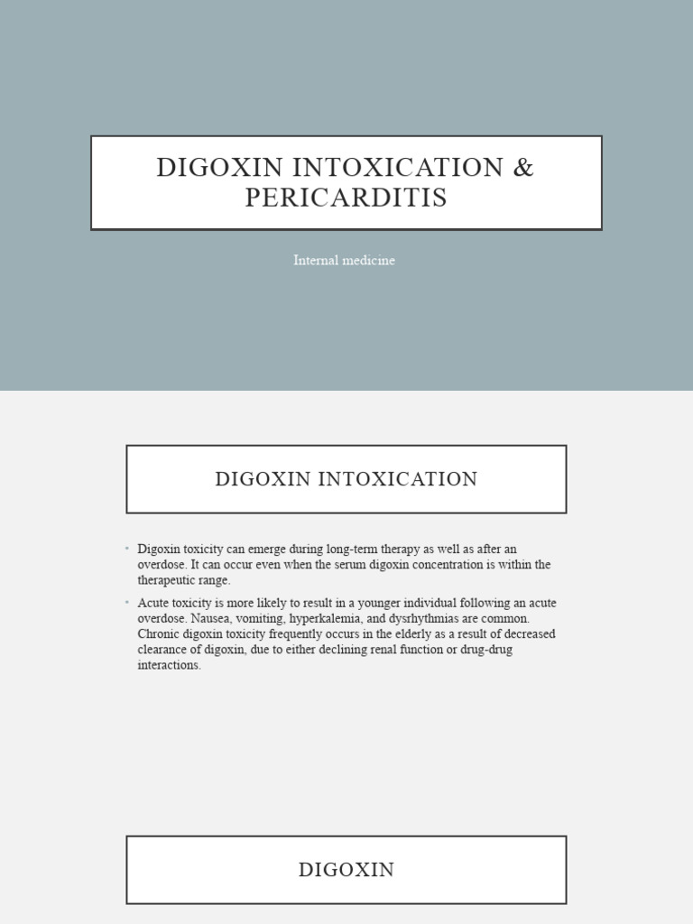 Digoxin Toxicity: Signs and Management | PDF | Internal Medicine | Cardiac Electrophysiology