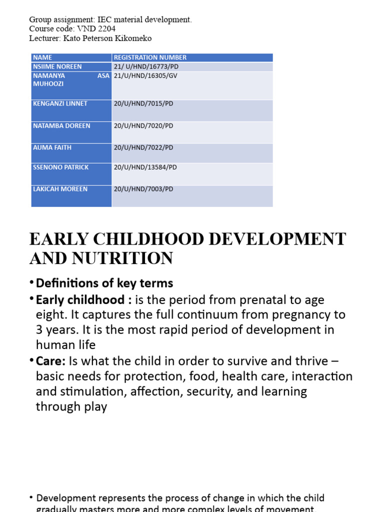 Early Childhood Development Iec Material Development | PDF | Infants ...