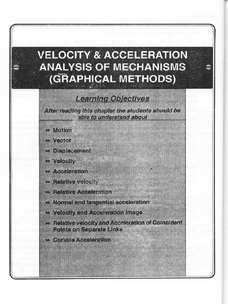 9. Velocity & Acceleration [Graphical Methods] | PDF