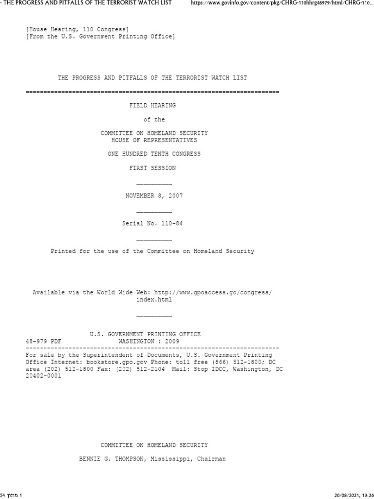 - The Progress and Pitfalls of the Terrorist Watch List | PDF | U.S ...