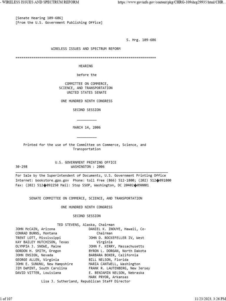 Wireless Issues and Spectrum Reform | PDF | Federal Communications ...