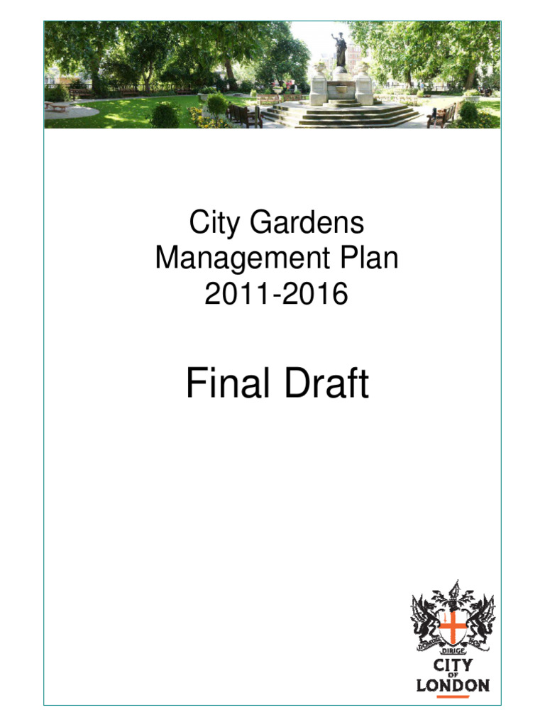 Appendix 3 - City Gardens Management Plan 2011-2016 Final Draft Recovered Doc April | PDF ...