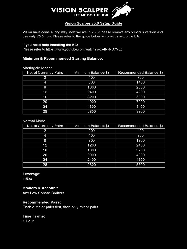 Vision Scalper Guide | PDF | Private Sector | Financial Markets