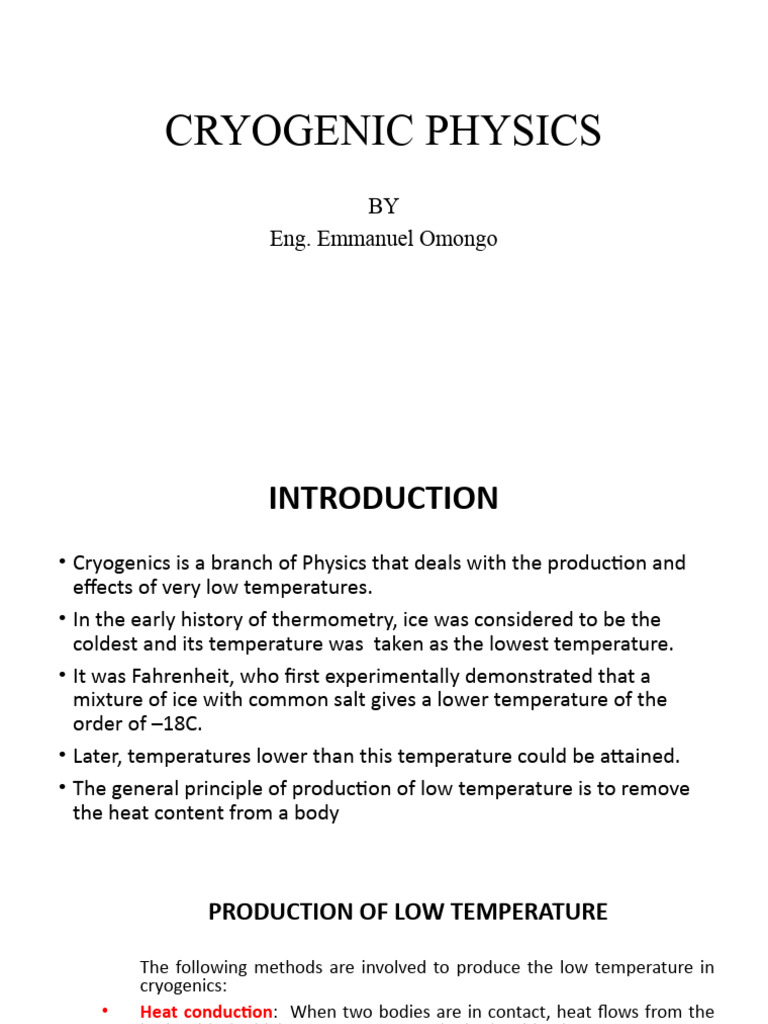 Cryogenic Physics | PDF | Cryogenics | Gases