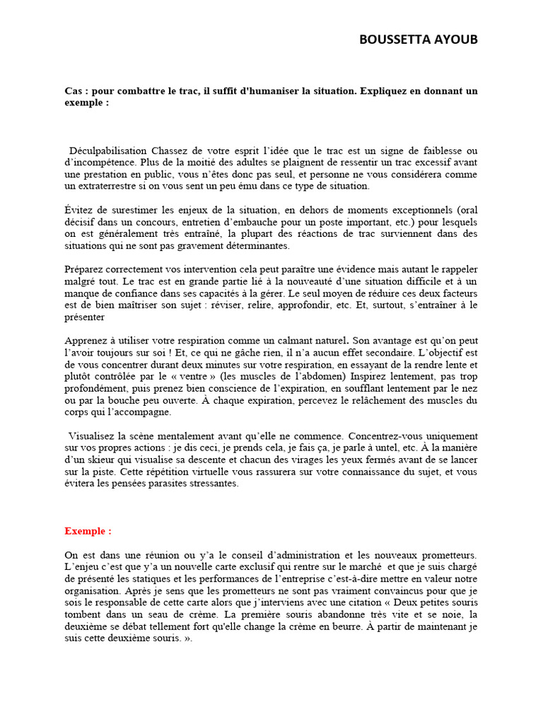 Combattre le trac en public | PDF