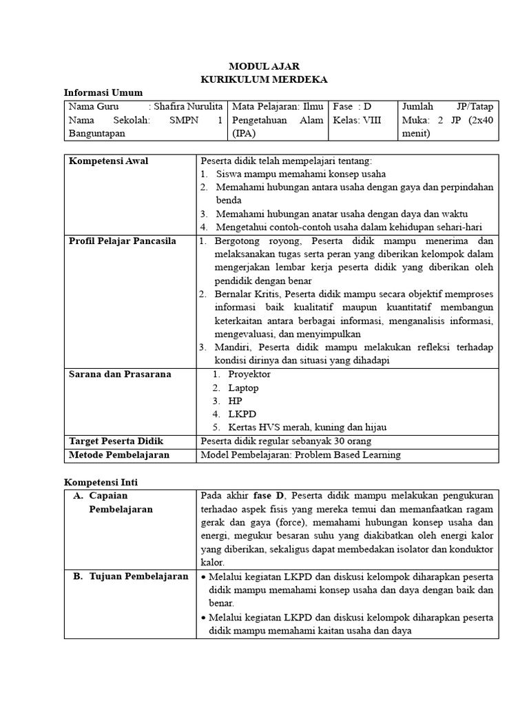 Aksi Nyata - Modul Ajar | PDF | Pengembangan Diri