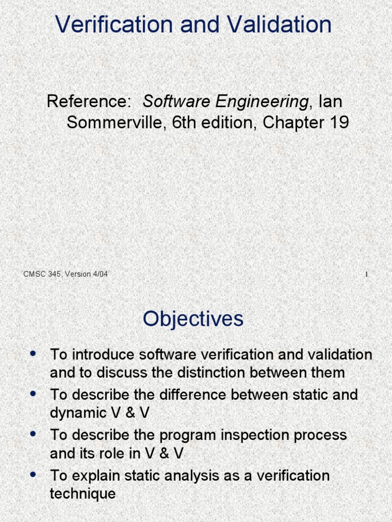 Verification and Validation | PDF | Variable (Computer Science) | Parameter (Computer Programming)