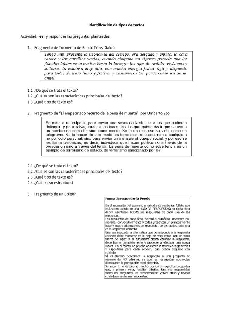 Identificación de Tipos y Estructuras Textuales | PDF | Solvente | Ciencia cognitiva