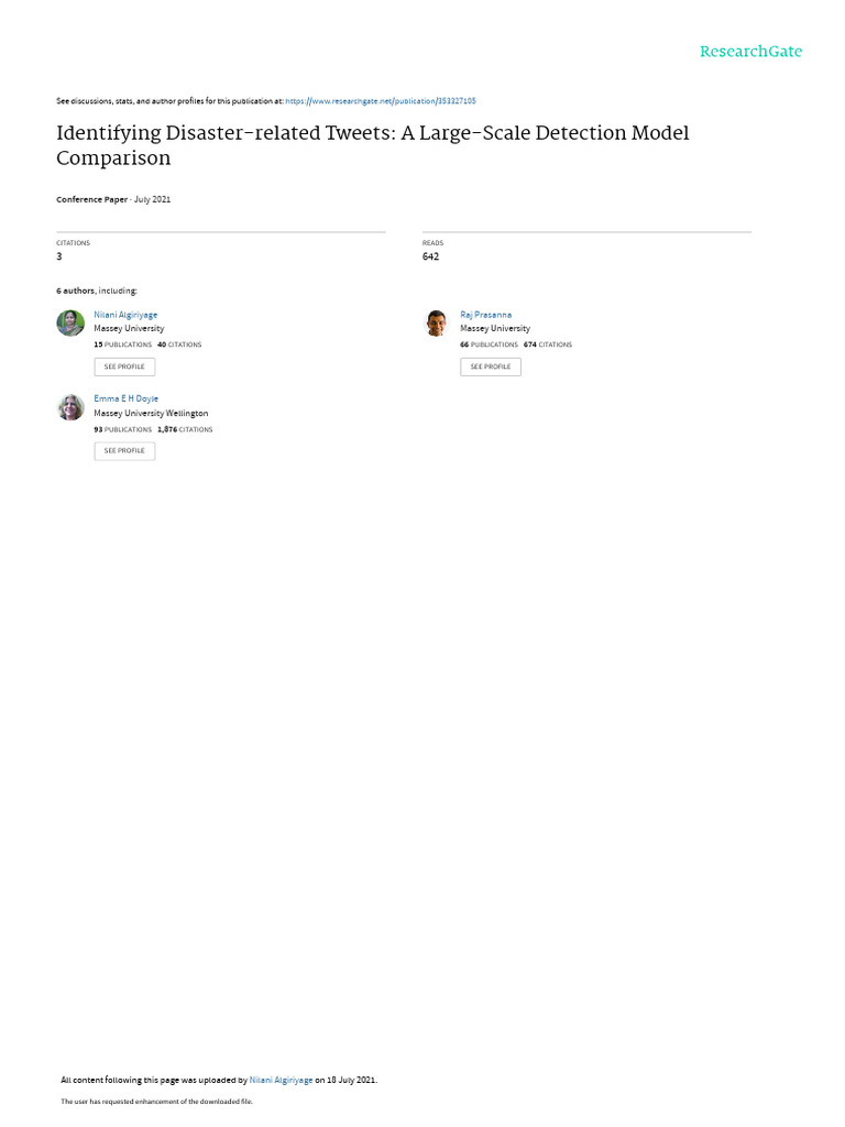 Disaster Tweet Detection Models Comparison | PDF | Machine Learning | Statistical Classification