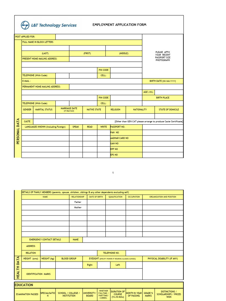 Employment Application Form - Ver 1.9 | PDF | Justice | Crime & Violence