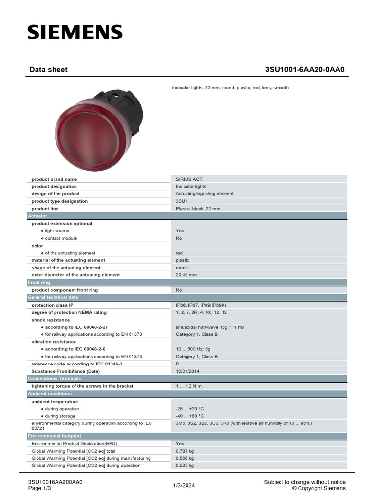 3SU10016AA200AA0 Datasheet en | PDF | Electrical Engineering | Manufactured Goods