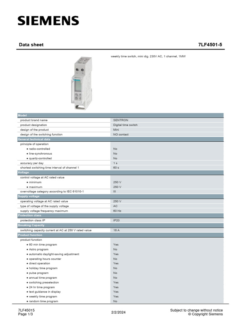 7LF45015 Datasheet en | PDF | Alternating Current | Electrical Engineering