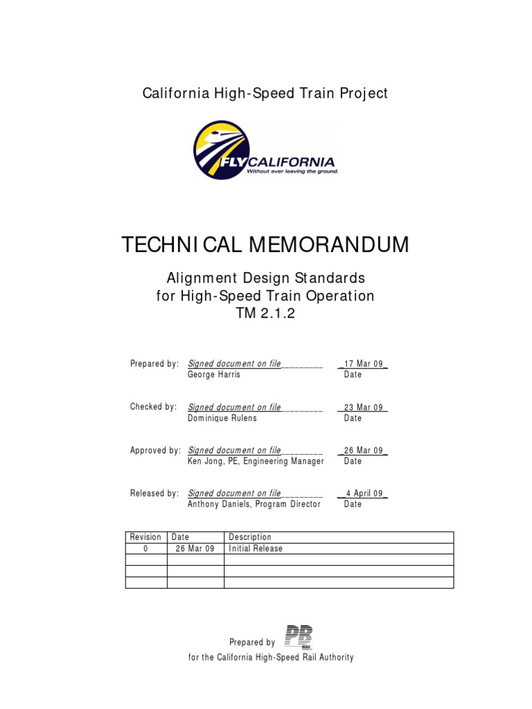 California High-Speed Train Alignment Standards | PDF | Rail Transport ...