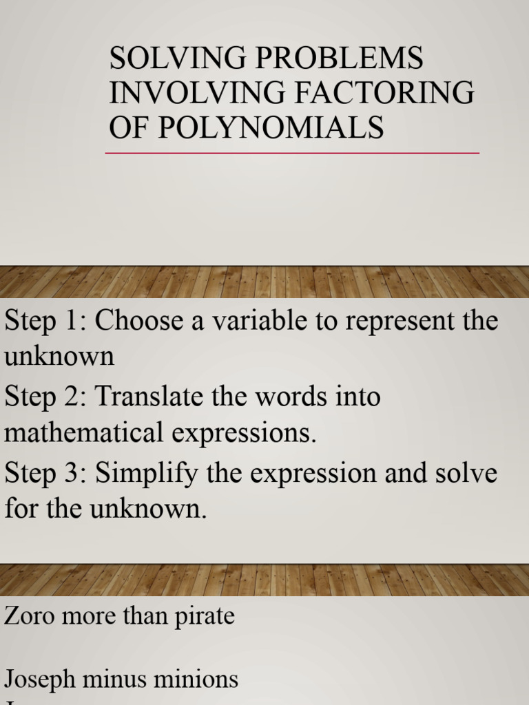 Solving Problems Involving Polynomials | PDF | Numbers | Polynomial