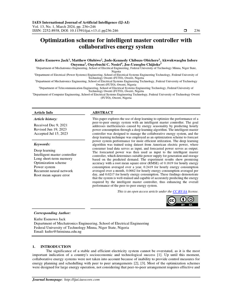 Optimization Scheme For Intelligent Master Controller With Collaboratives Energy System | PDF ...