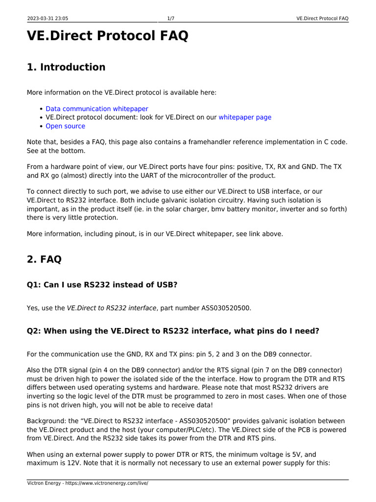 Ve - Direct Protocol Faq | Download Free PDF | Computer Engineering | Electronics