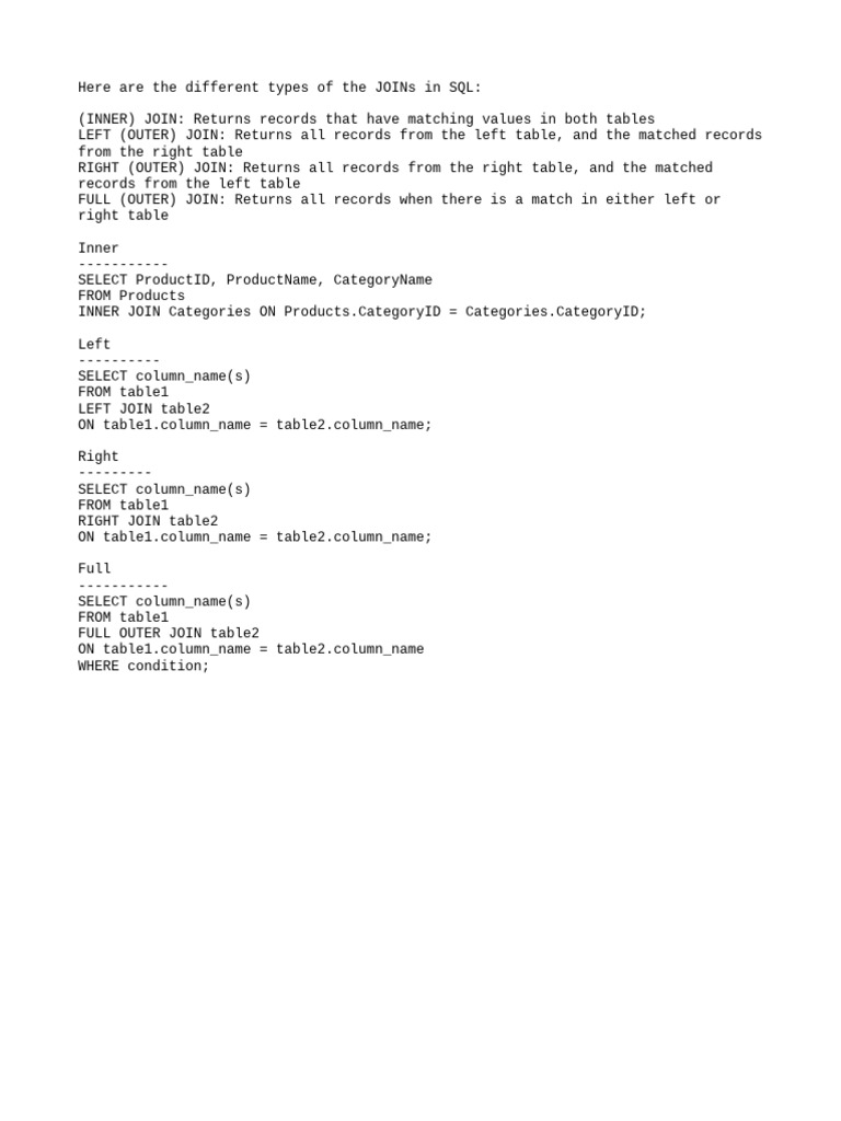 Sql Pdf