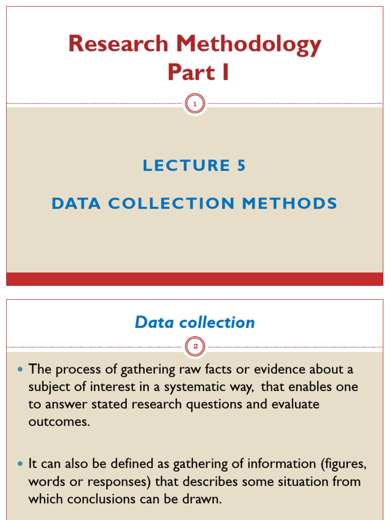 Data Collection Methods | PDF | Questionnaire | Data