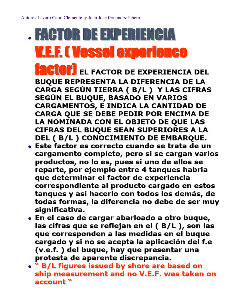 Factor de Experiencia | PDF