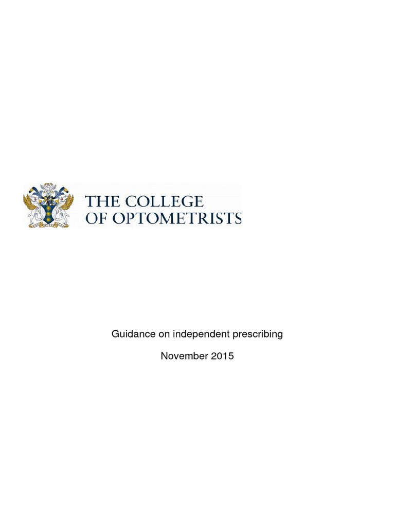 Guidance on Optometrist Prescribing | PDF | Medical Prescription ...
