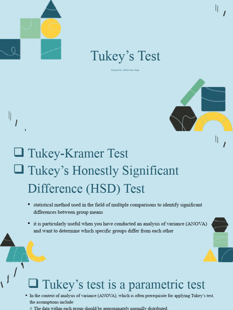 Tukeys Test | PDF