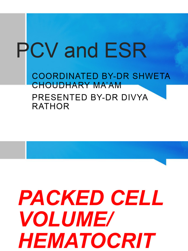 PCV Esr 23 | PDF | Hematology | Medicine