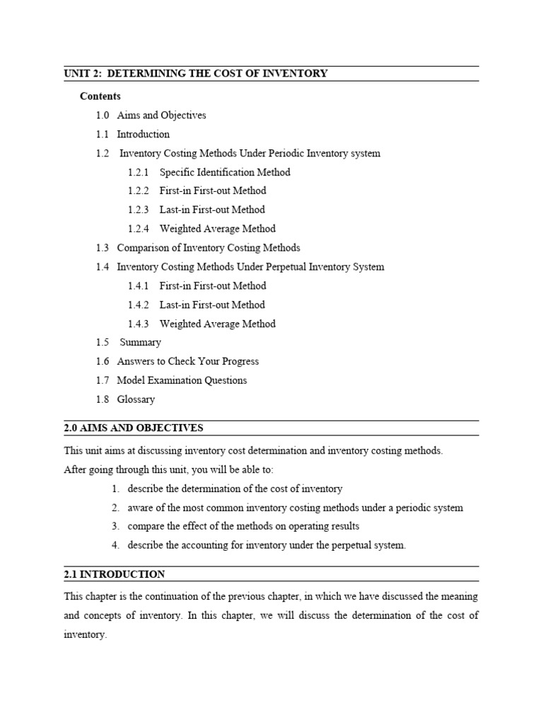 Principle of Accounting 2 - Unit 2 | PDF | Cost Of Goods Sold ...