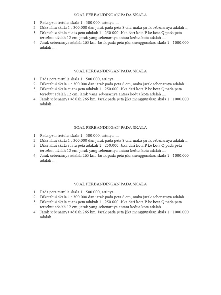 Soal Perbandingan Skala Peta | PDF