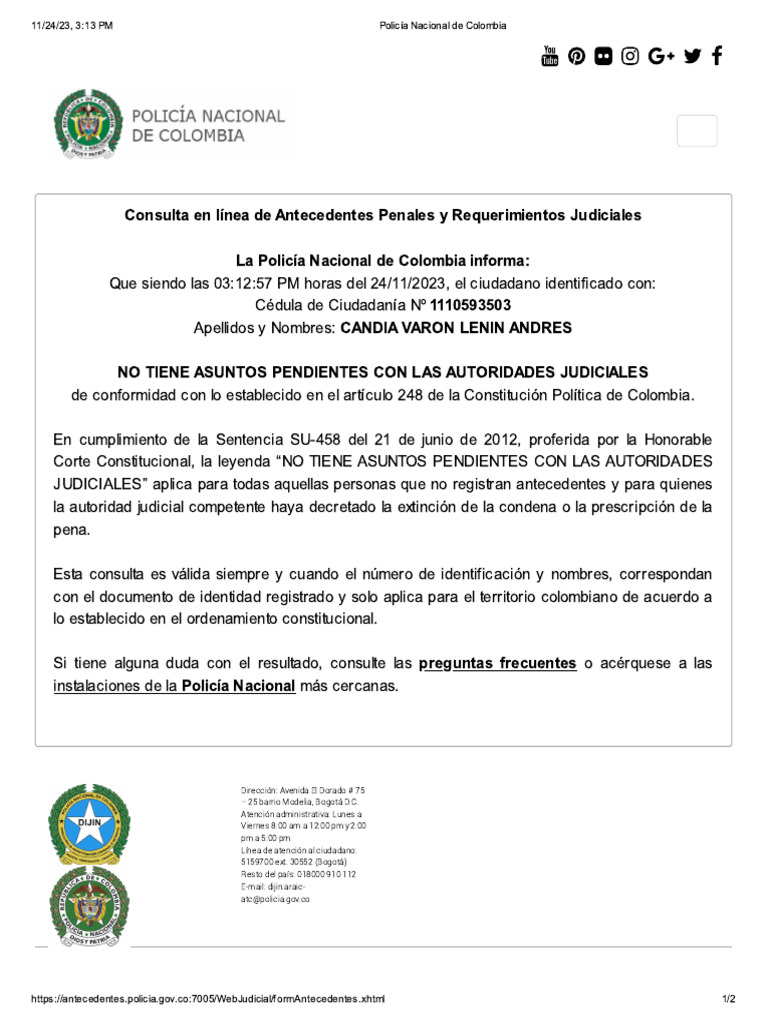 Police Records Check | PDF