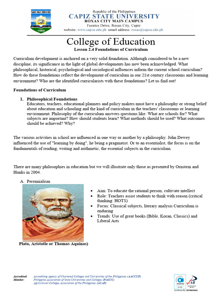 Foundations of Curriculum Development | PDF | Curriculum | Learning