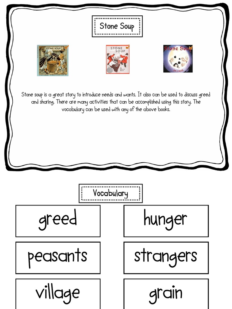 Stone Soup Activities and Lesson Plan | PDF