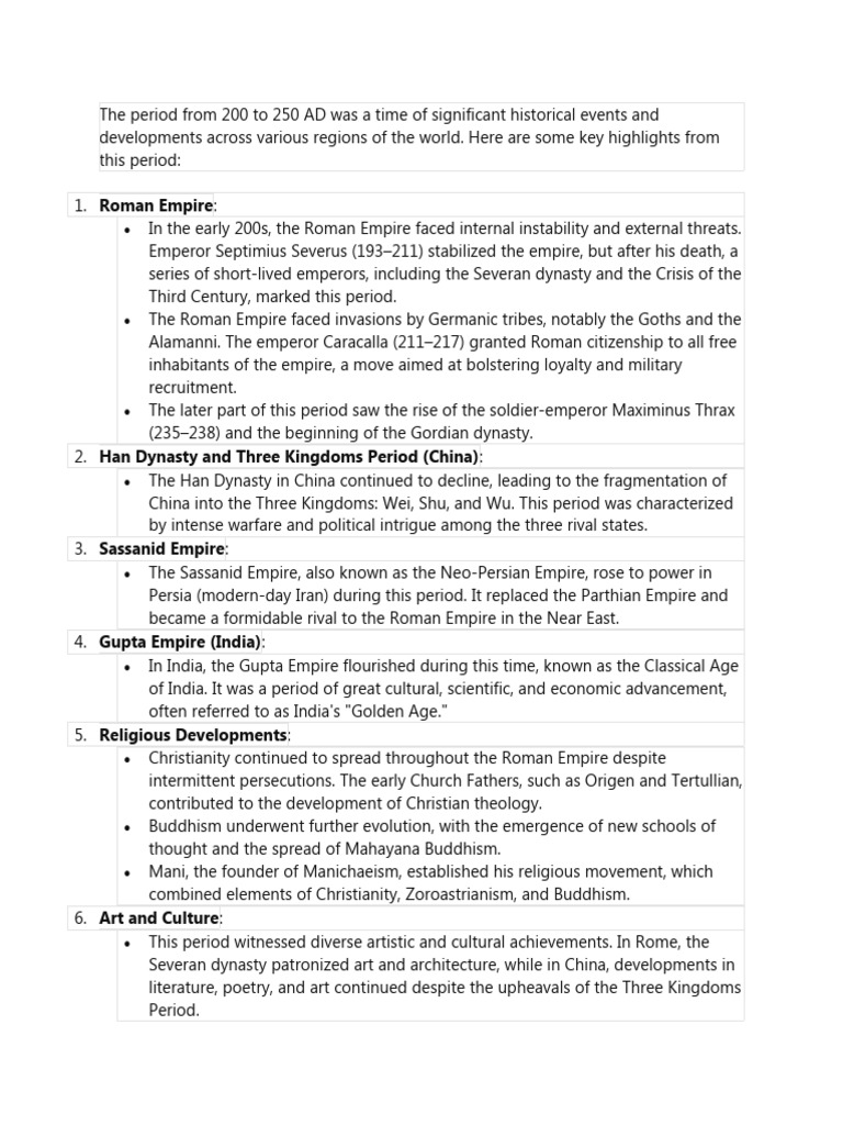 History 200 AD | PDF | Roman Empire | Three Kingdoms