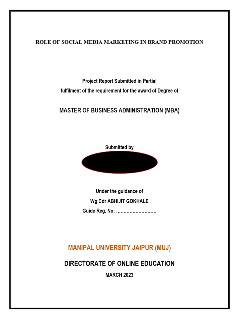 Marketing Project Report Sample | PDF | Marketing | Brand