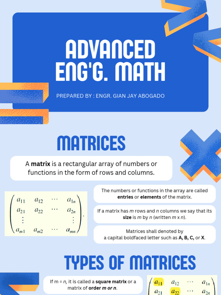 Advanced Engg. Math Matrices | PDF | Matrix (Mathematics ...