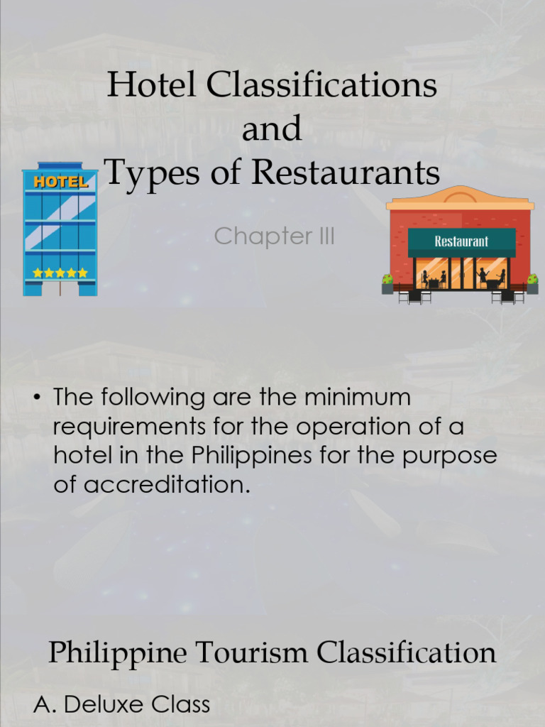 L3.1-Hotel-Classifications | PDF | Restaurants | Hotel