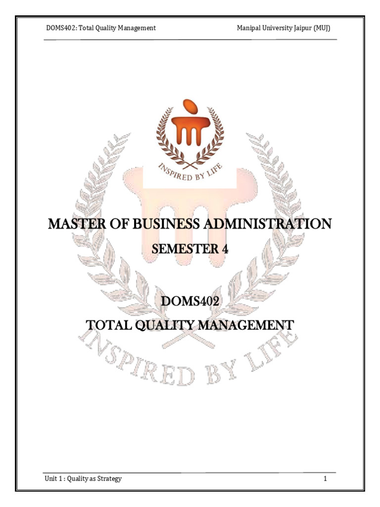 DOMS402 | PDF | Quality (Business) | Data Quality