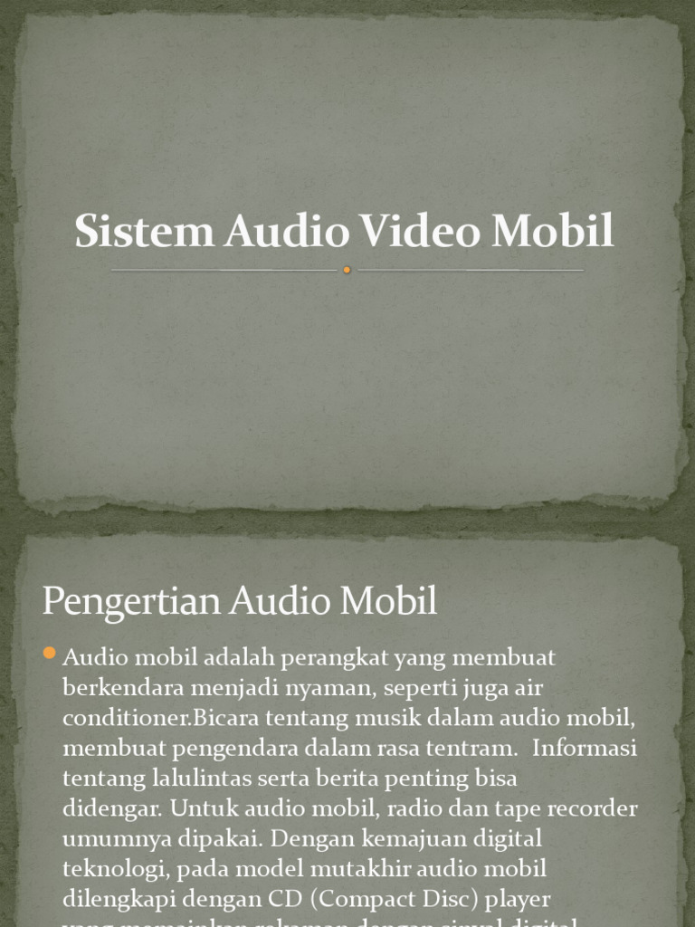 Sistem Audio Video Mobil | PDF