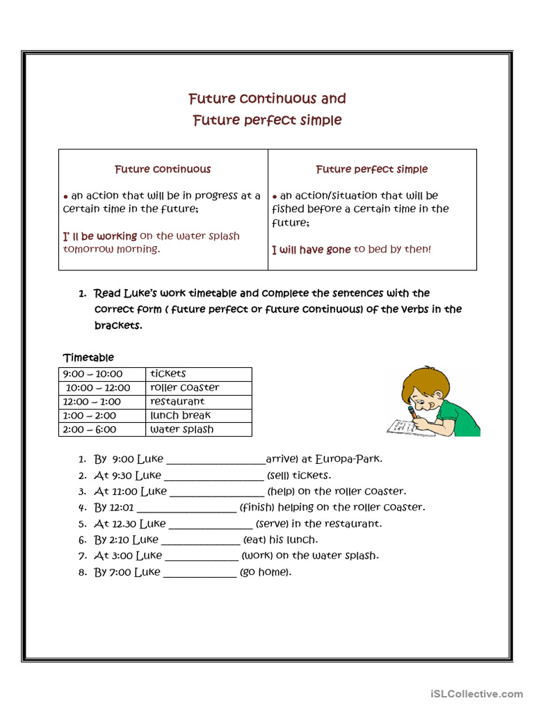 Future Continuous vs Perfect Tenses Guide | PDF | Linguistic Morphology ...