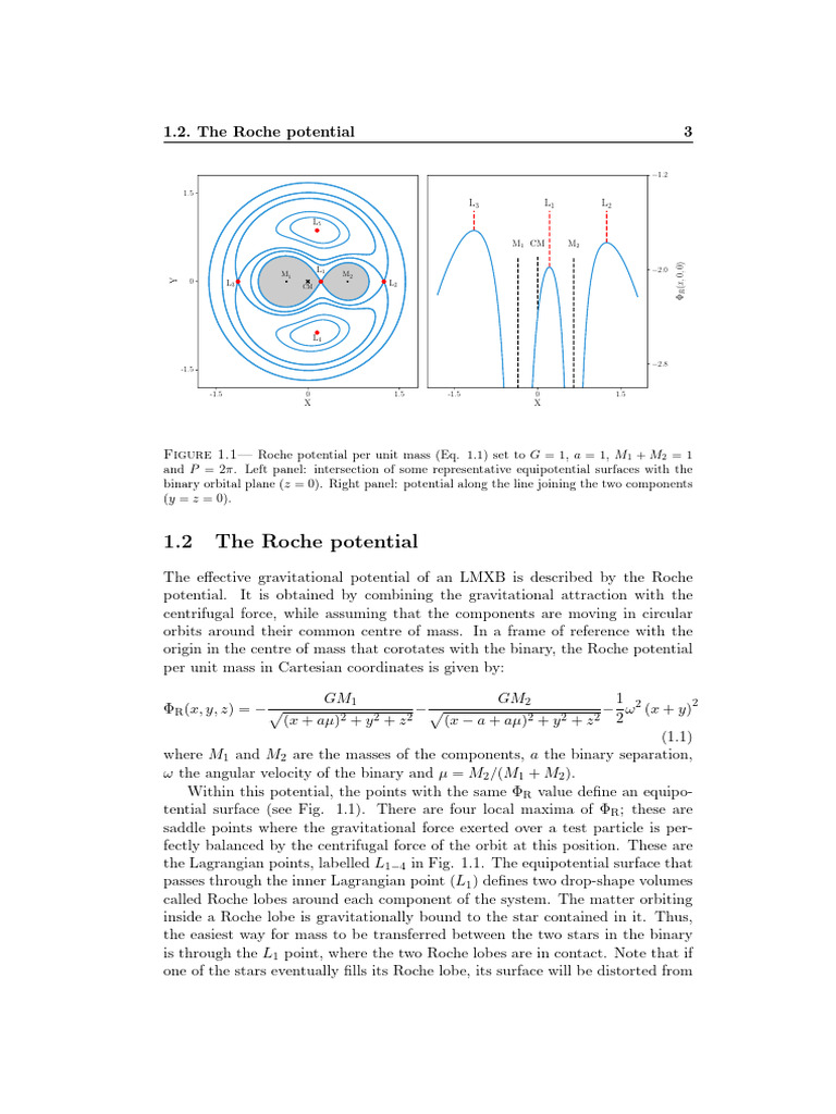 Roche Potential in Binary Systems | PDF | Astrophysics | Physical Phenomena