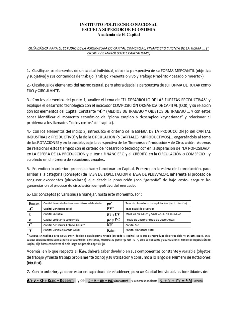 GUIA CAPFIN | PDF | Capital (economía) | Capitalismo