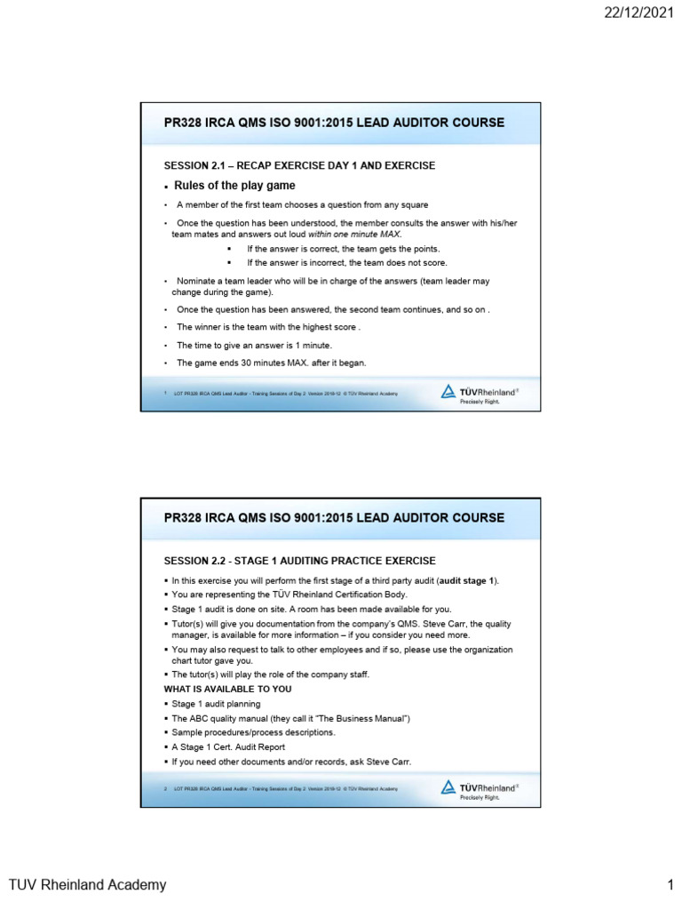 Participant Notes- Day 2 | PDF | Audit | Iso 9000