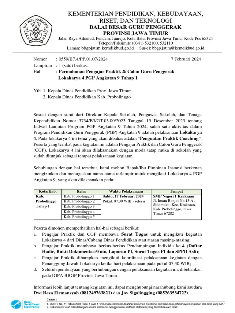 Lokakarya 4 PGP Jatim 2024 | PDF