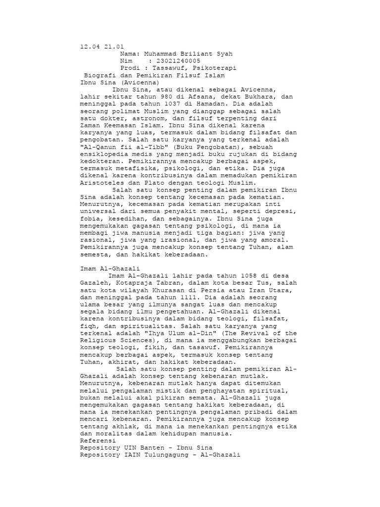 Biografi Filsuf Islam | PDF